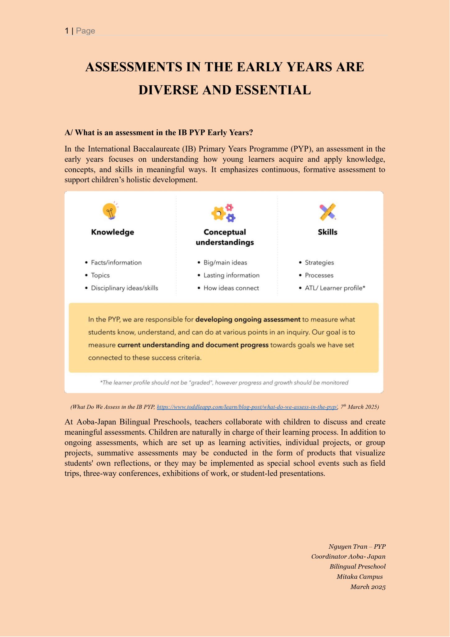 Assessments in the Early Years Are Diverse and Essential - Aoba Japan ...